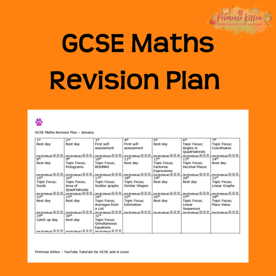 GCSE Maths | Revision plan – Primrose Kitten